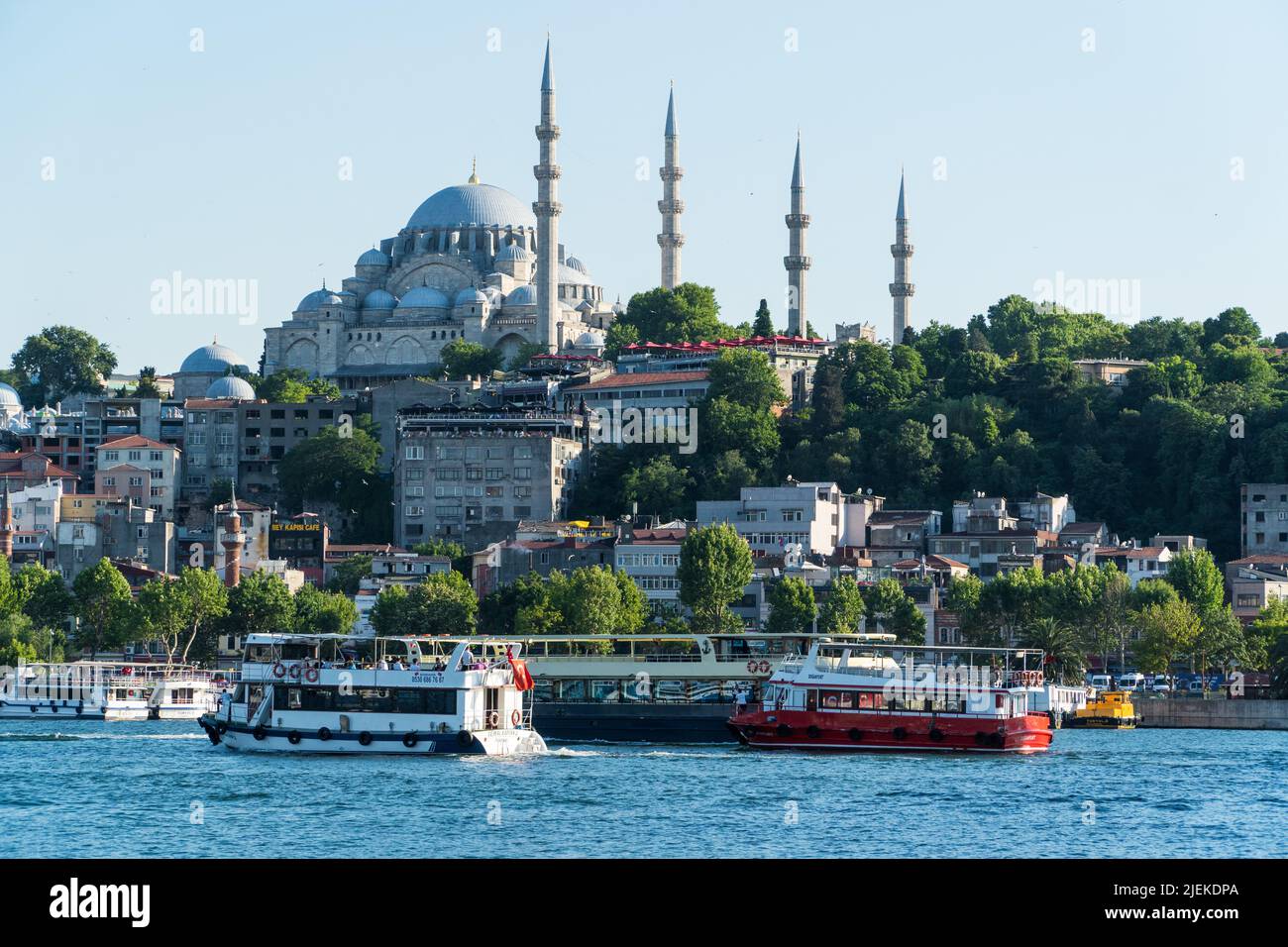 Suleymaniye Mosque in Istanbul Turkey. Travel to Turkey concept. Famous ...