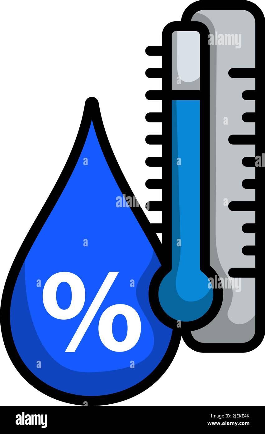 Humidity Icon. Editable Bold Outline With Color Fill Design. Vector ...