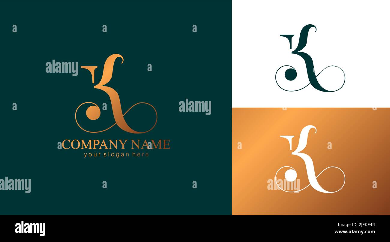 K letter monogram. Elegant luxury K logo. Calligraphic style. Corporate ...