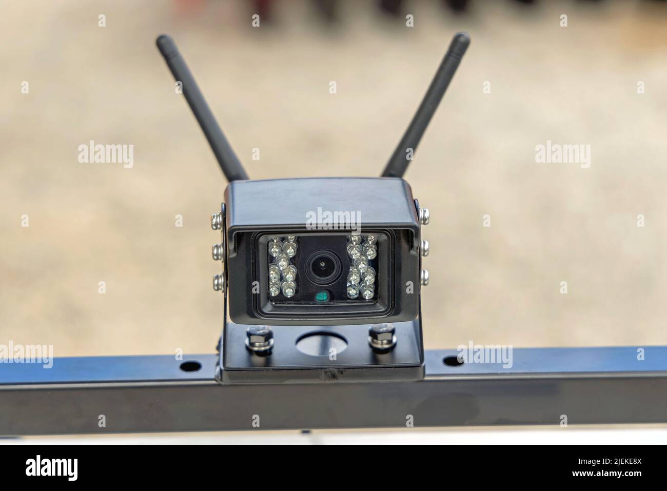 Two Antennas Wifi Camera at Top of Farming Machine Stock Photo - Alamy