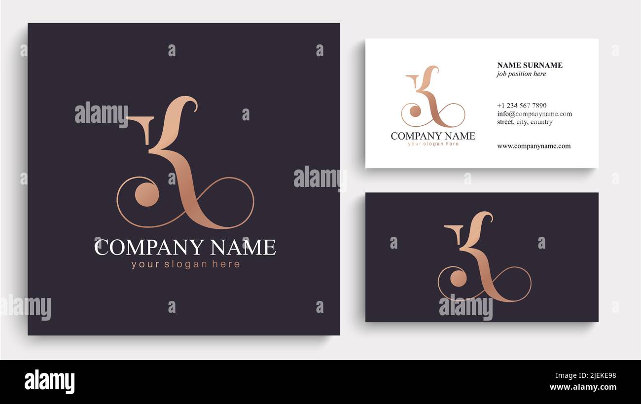 K letter monogram. Elegant luxury K logo. Calligraphic style. Corporate ...