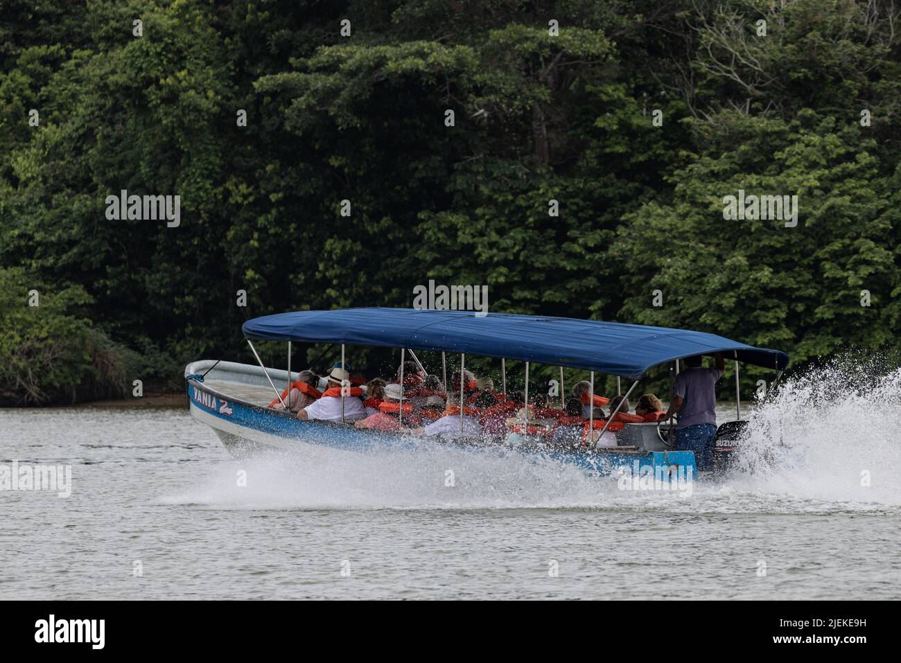 River boat excursion in the Canal Zone of Panama Stock Photo - Alamy