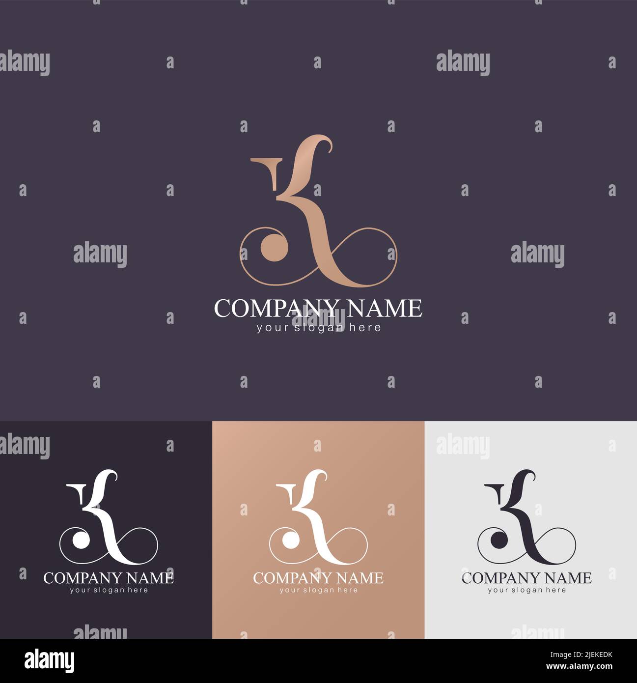 K letter monogram. Elegant luxury K logo. Calligraphic style. Corporate ...