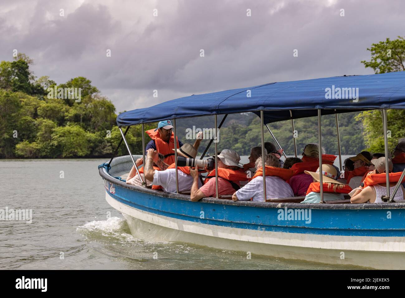 River boat excursion in the Canal Zone of Panama Stock Photo - Alamy