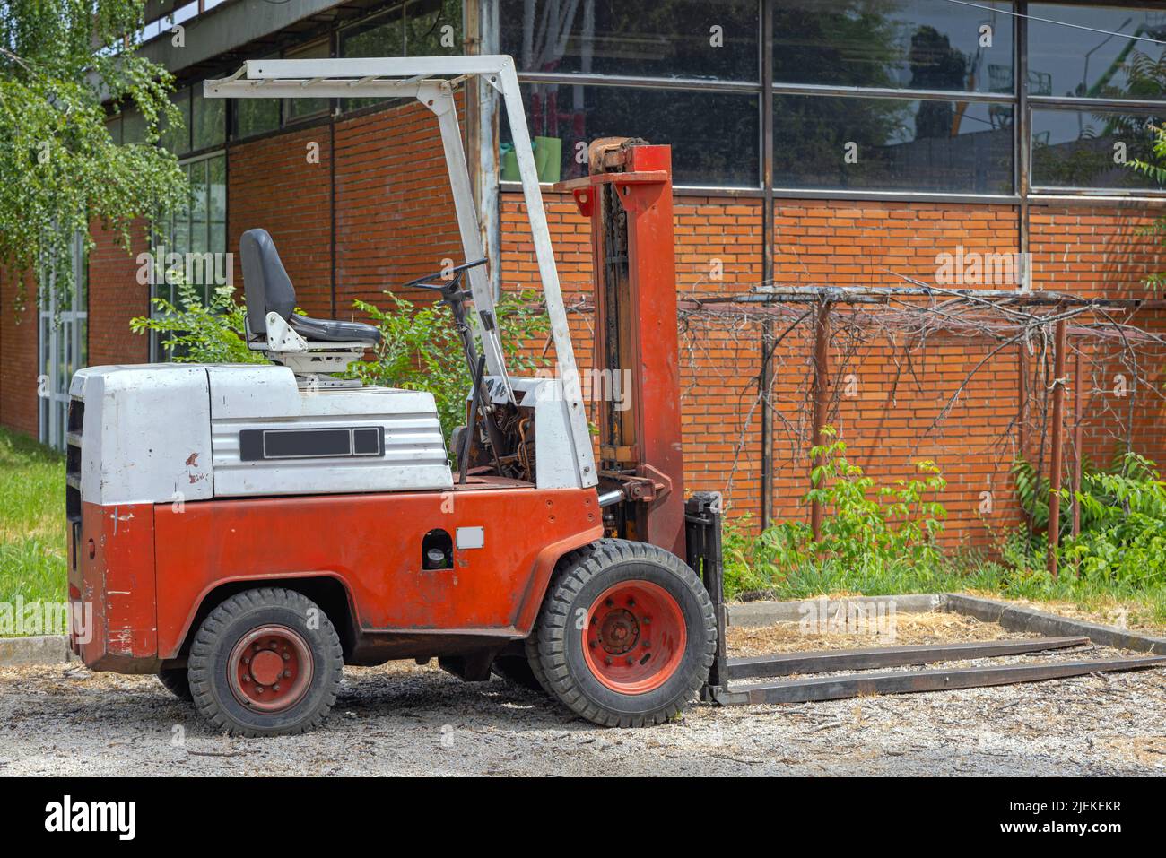 Old Diesel Powered Forklift Truck Vehicle Outside Stock Photo - Alamy