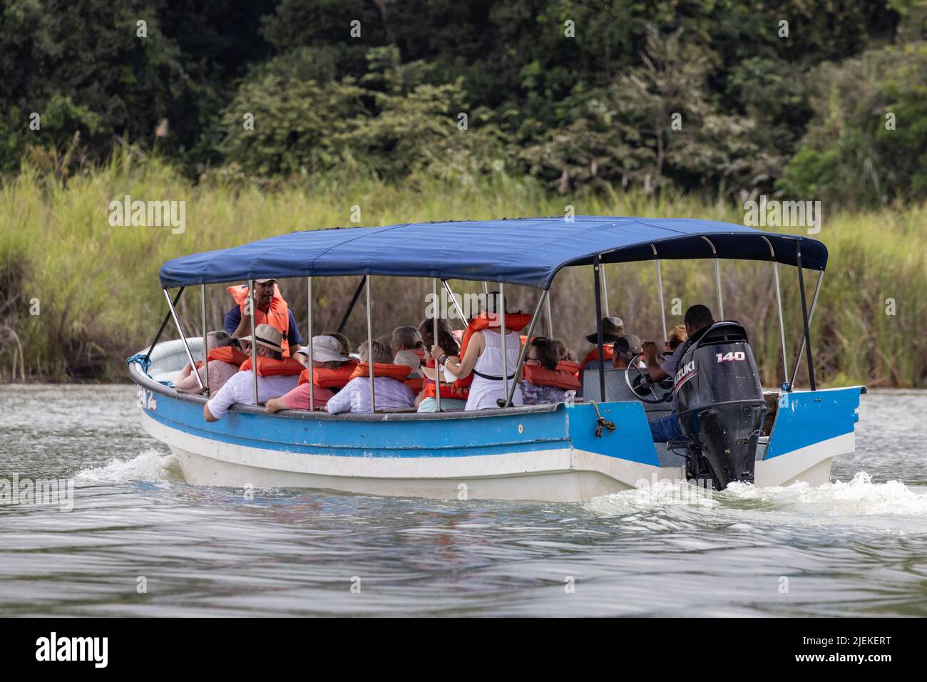 River boat excursion in the Canal Zone of Panama Stock Photo - Alamy