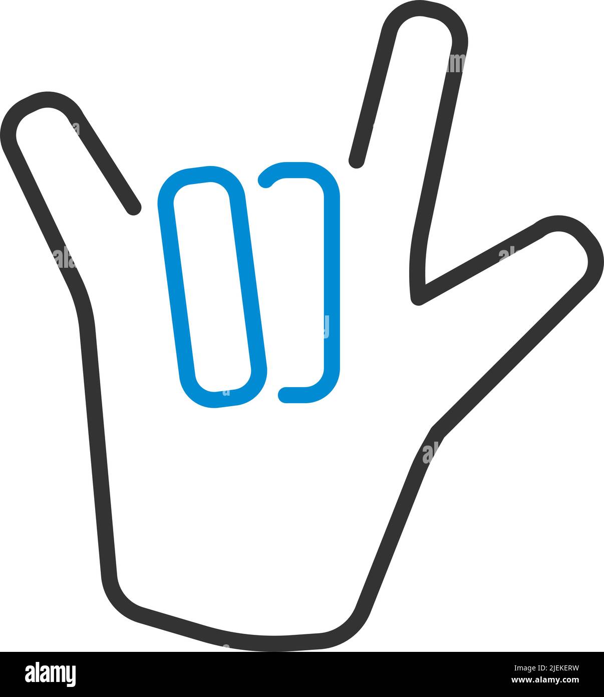 Rock Hand Icon. Editable Bold Outline With Color Fill Design. Vector ...