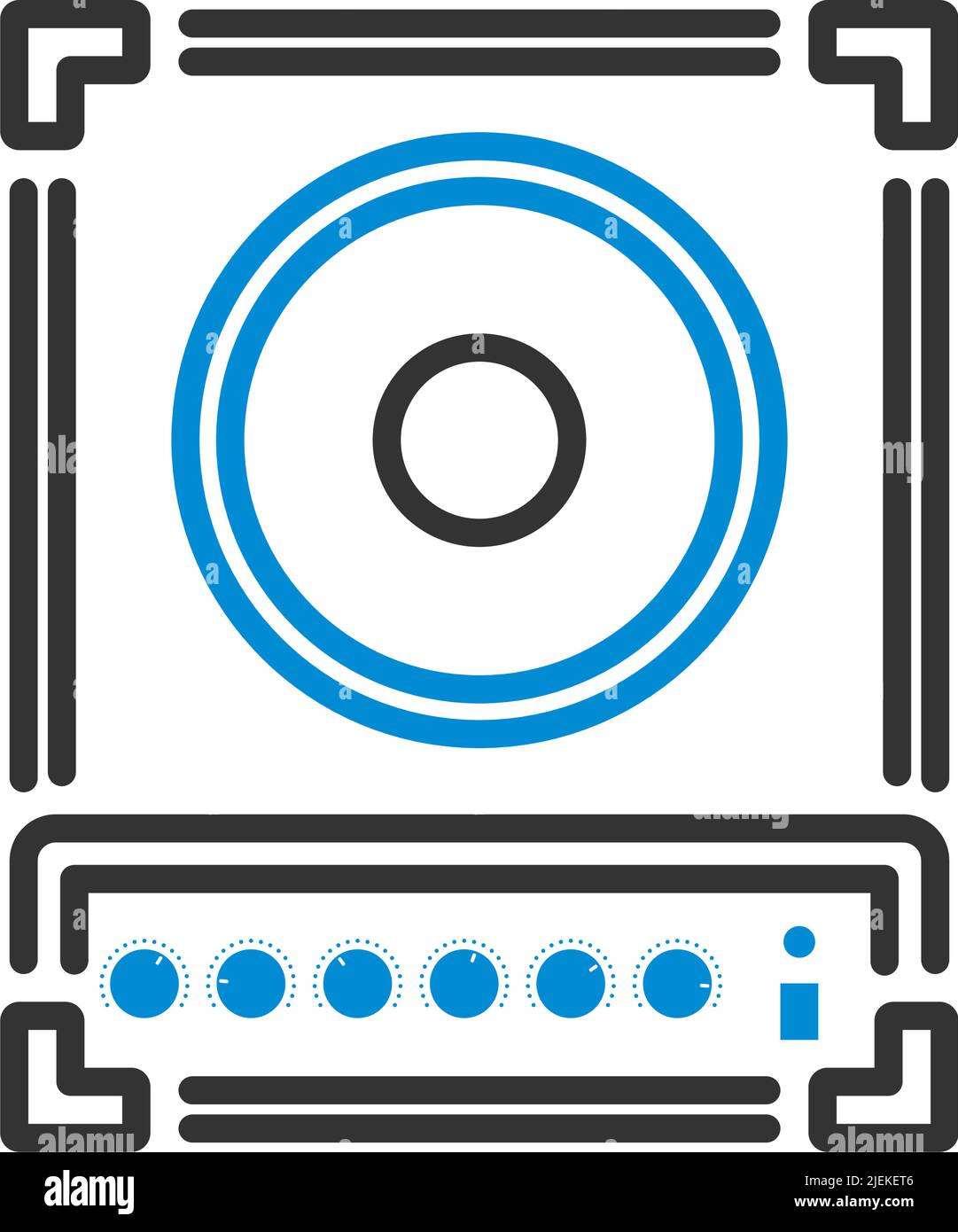 Audio Monitor Icon. Editable Bold Outline With Color Fill Design ...