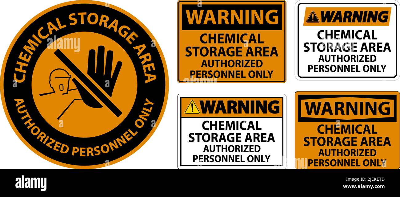 Warning Chemical Storage Area Authorized Personnel Only Symbol Sign Stock Vector Image & Art - Alamy