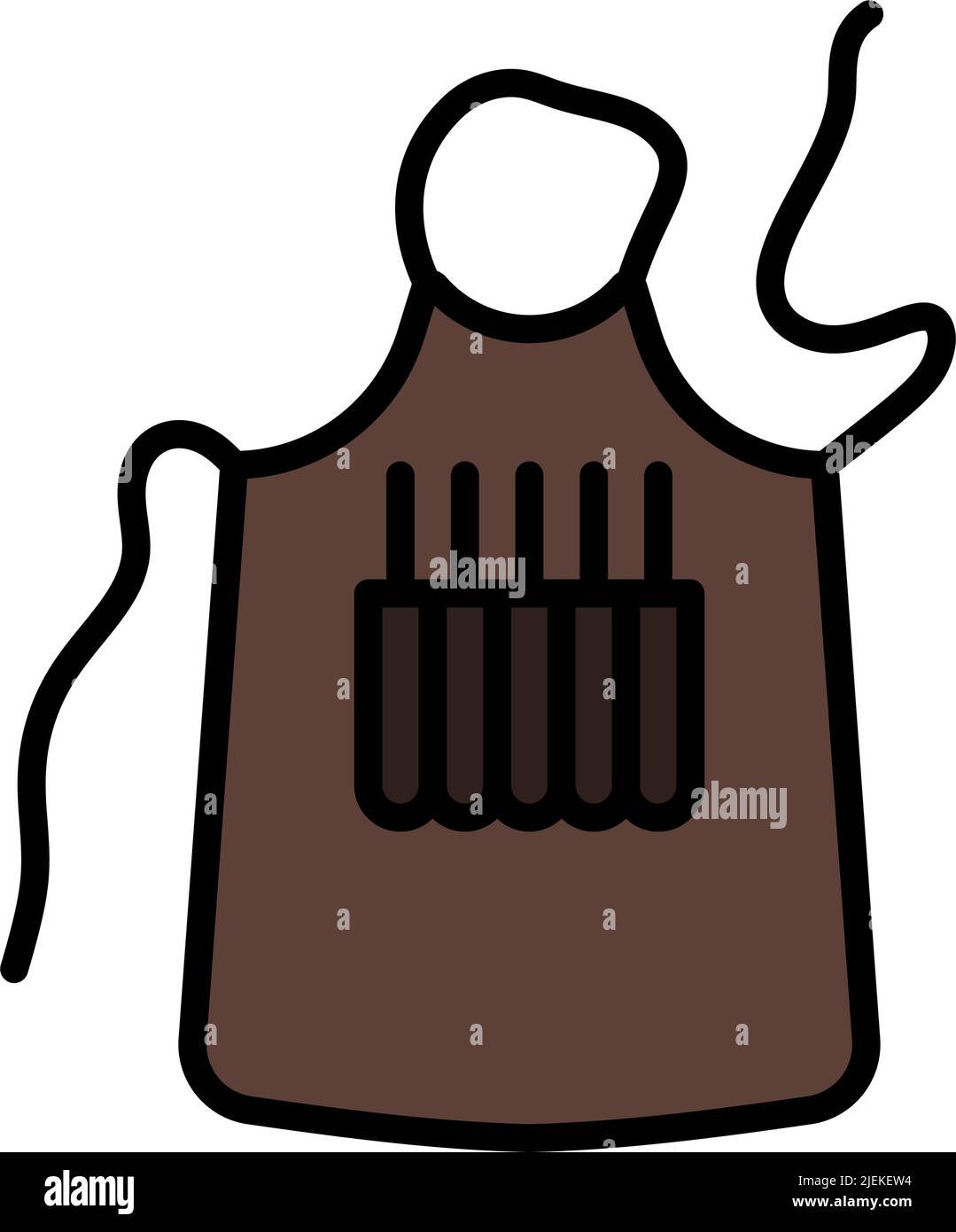 Artist Apron Icon. Editable Bold Outline With Color Fill Design. Vector ...