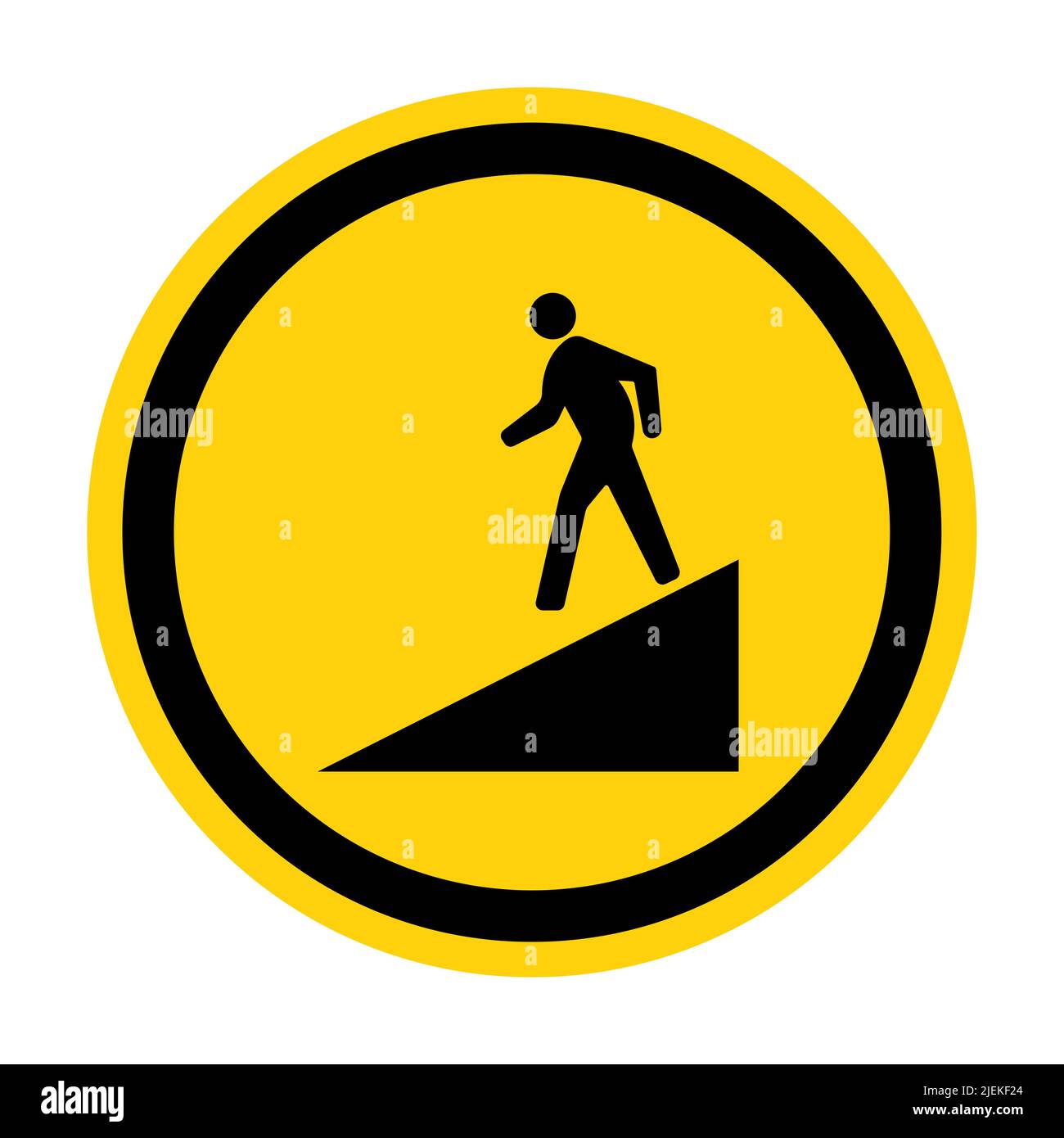 Slope steep warning hazard Cut Out Stock Images & Pictures - Alamy