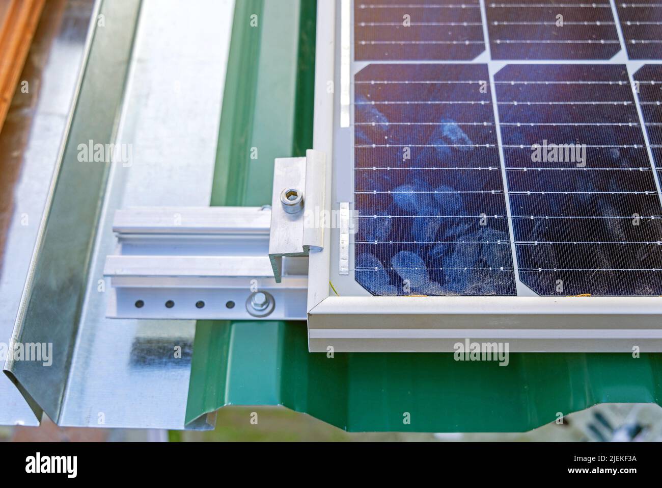 Solar Panel Holder Mounting Brackets at House Corrugated Roof Stock ...