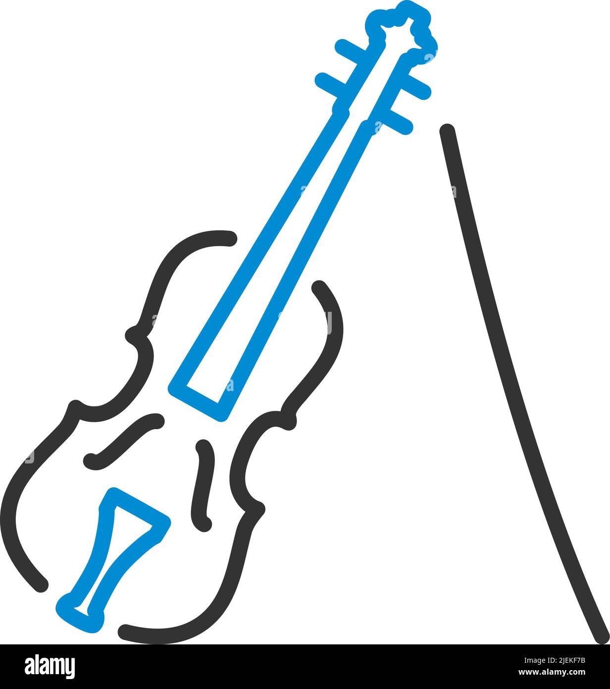 Violin Icon. Editable Bold Outline With Color Fill Design. Vector ...