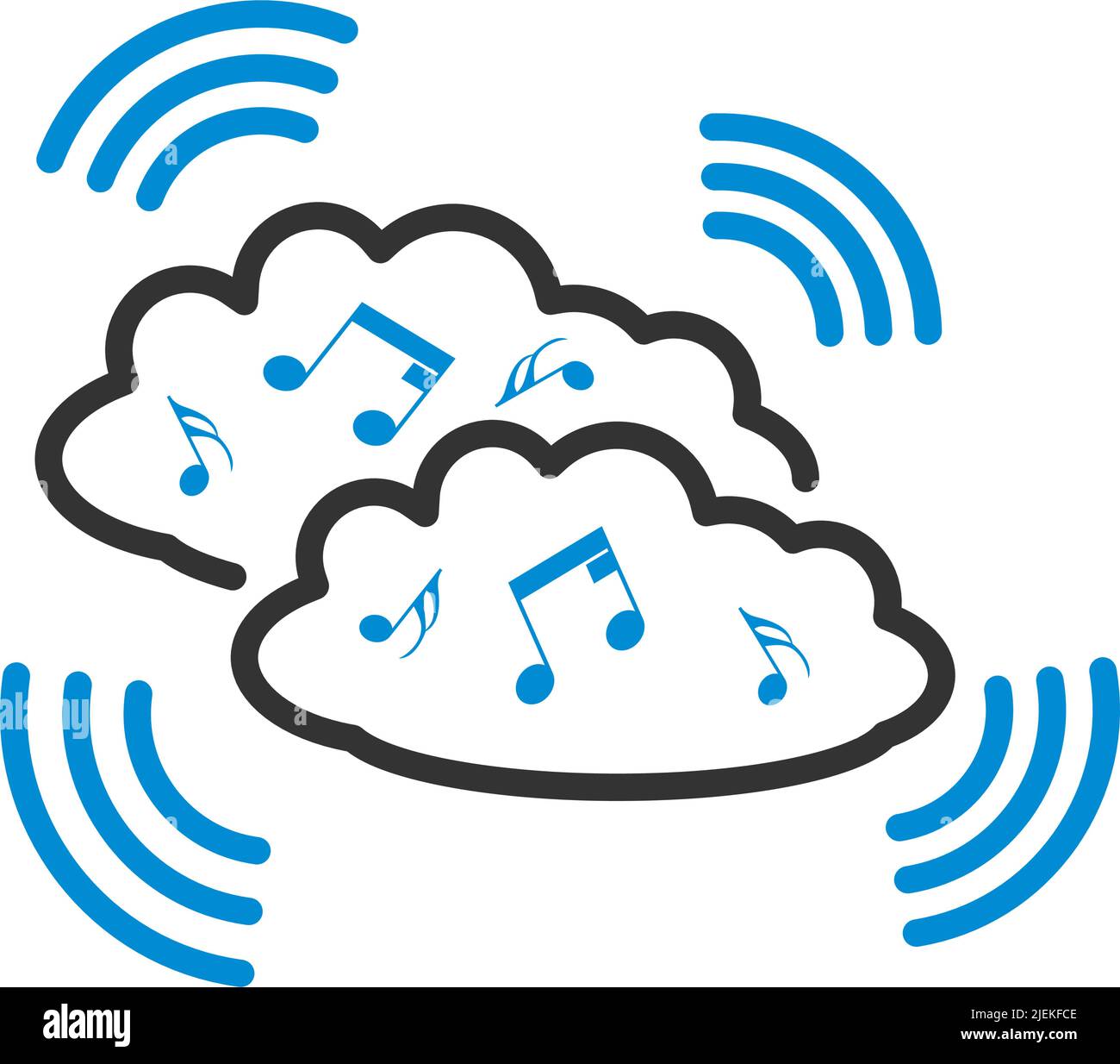 Music Cloud Icon. Editable Bold Outline With Color Fill Design. Vector ...