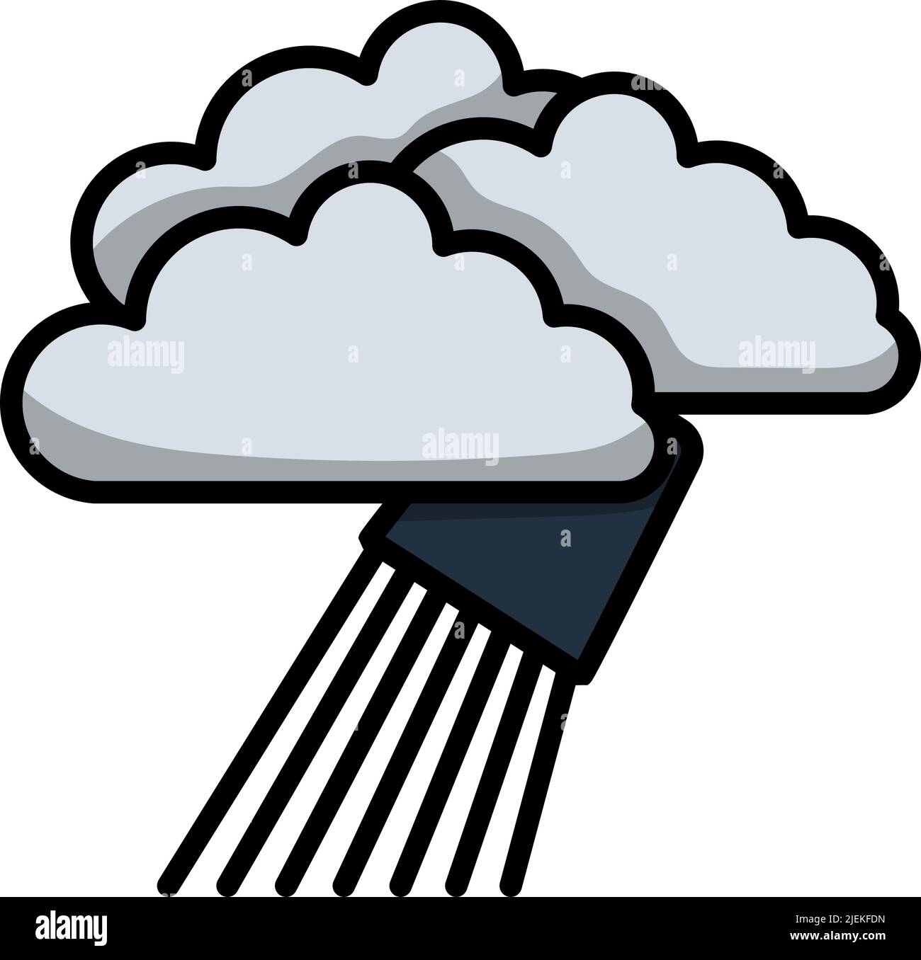 Rainfall Like From Bucket Icon. Editable Bold Outline With Color Fill ...