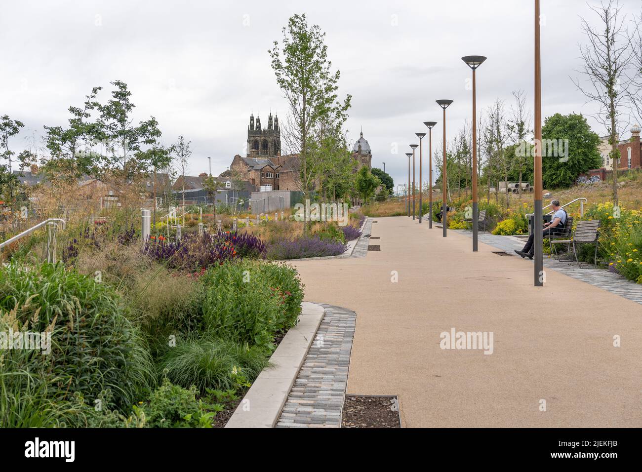 City walking and cycling route to Knowledge Square, a redeveloped area ...