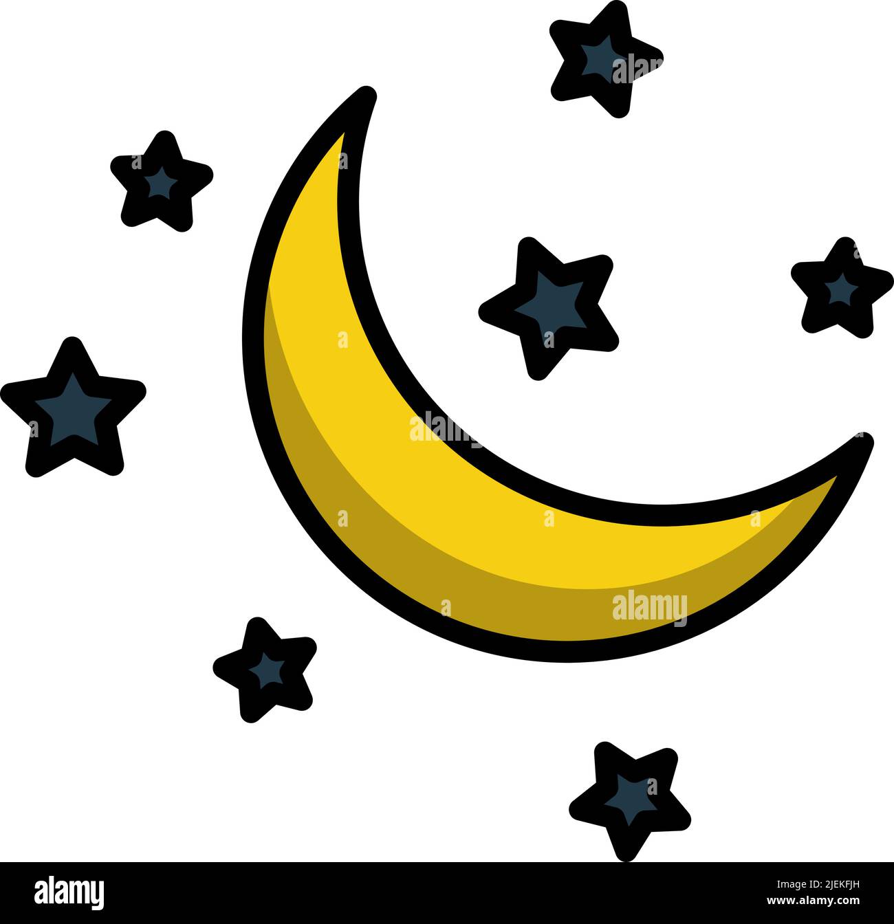 Night Icon. Editable Bold Outline With Color Fill Design. Vector ... Night Icon. Editable Bold Outline With Color Fill Design. Vector ...