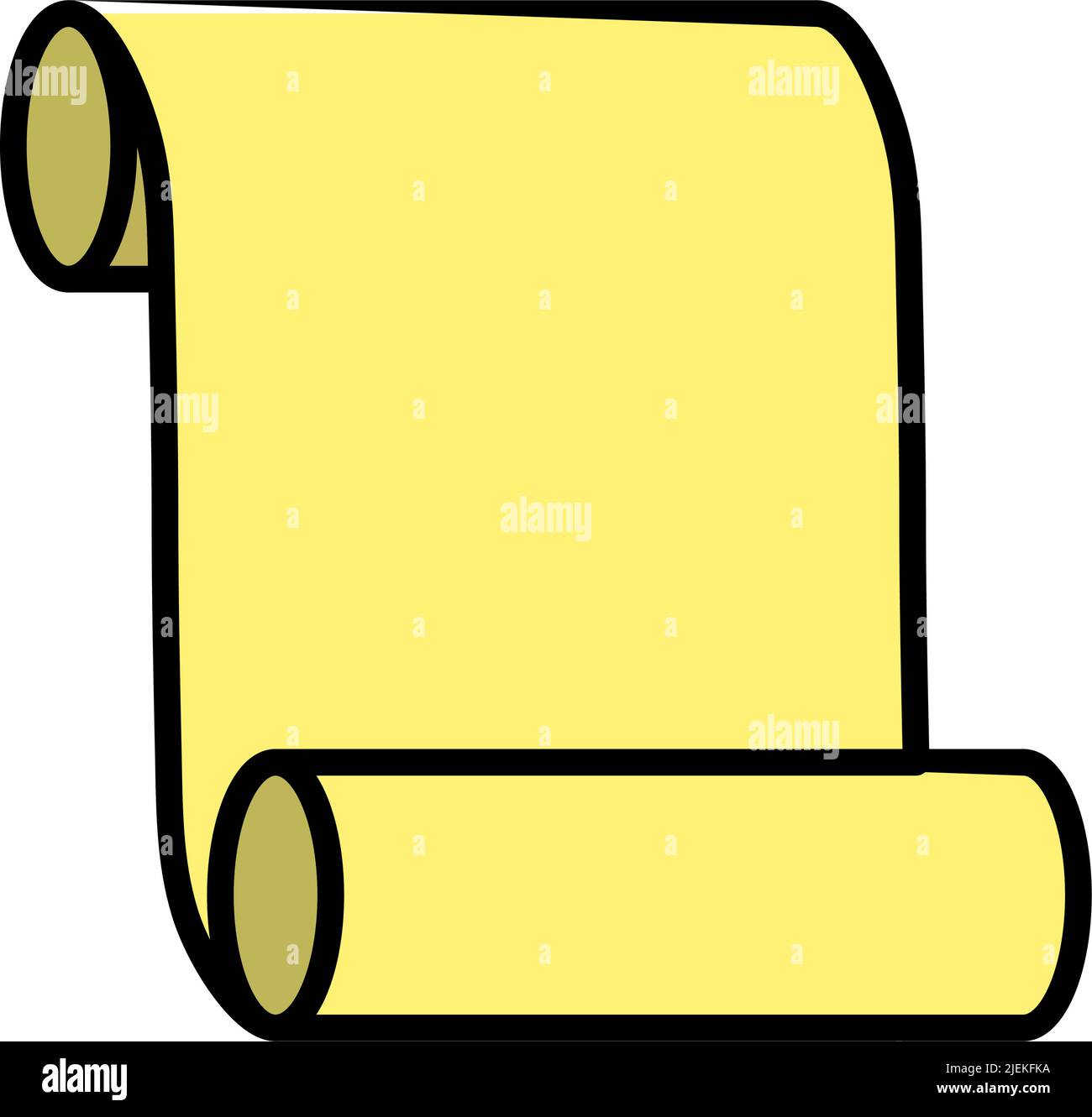 Canvas Scroll Icon. Editable Bold Outline With Color Fill Design ...