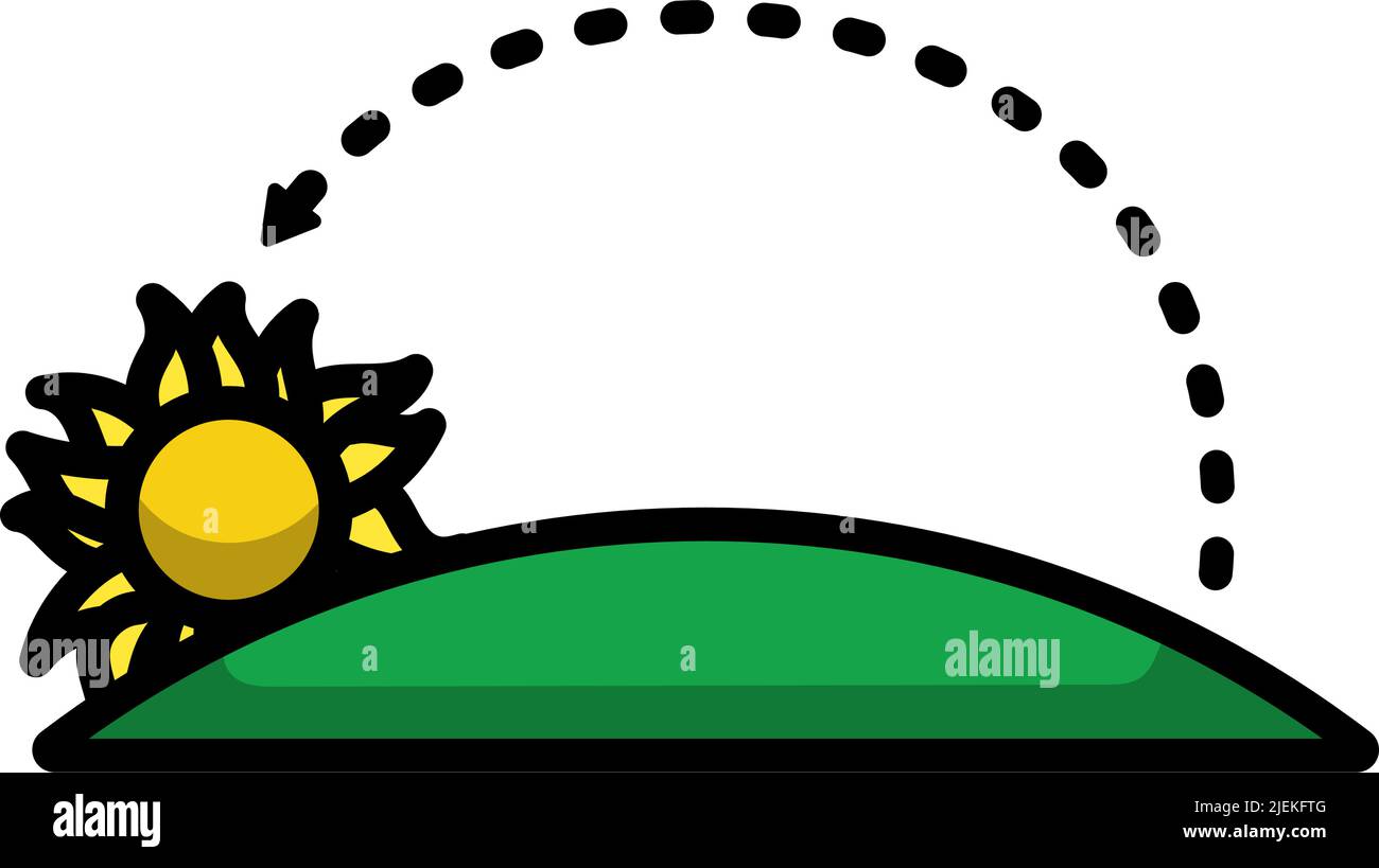 Sunset Icon. Editable Bold Outline With Color Fill Design. Vector ...