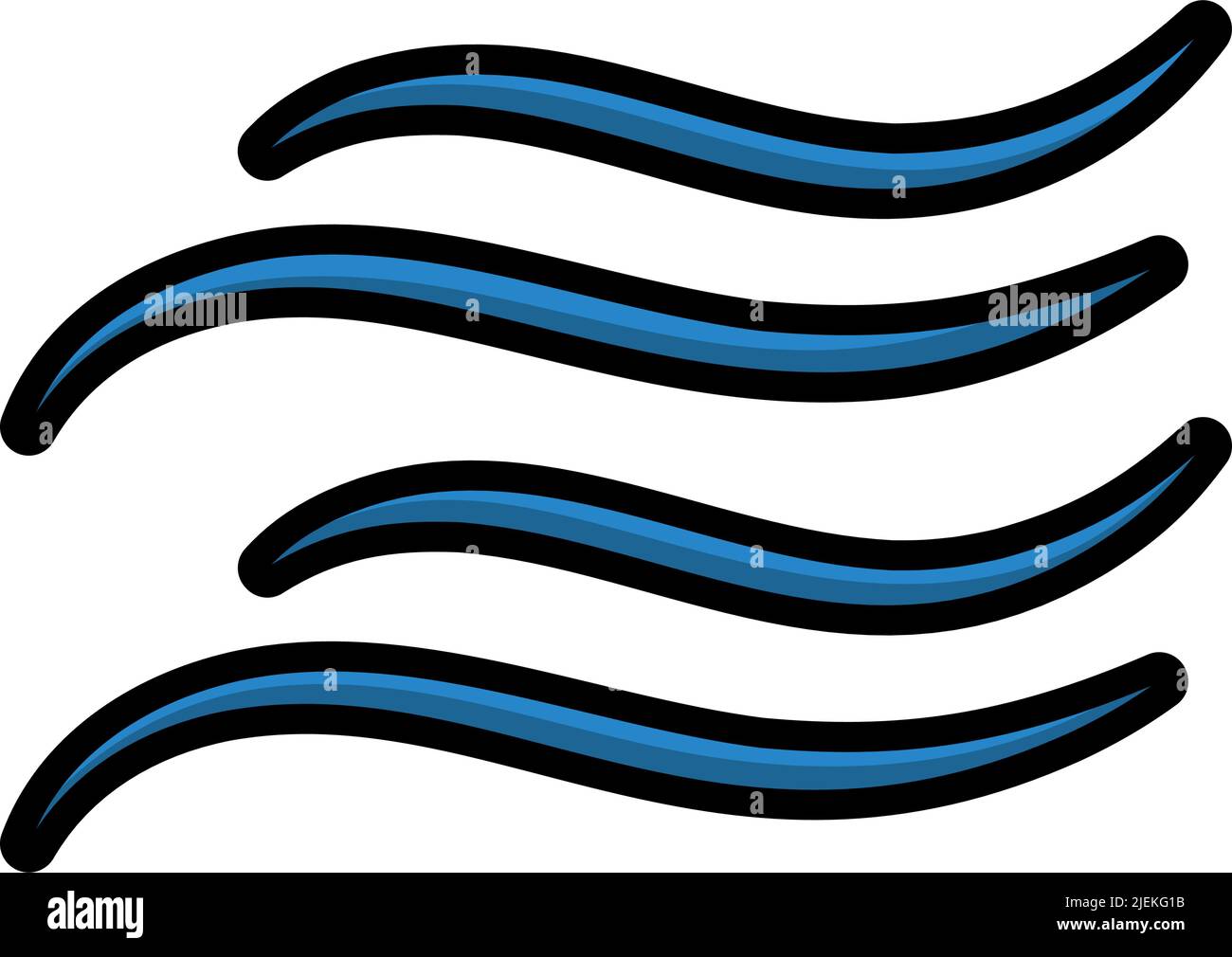 Water Wave Icon. Editable Bold Outline With Color Fill Design. Vector ...