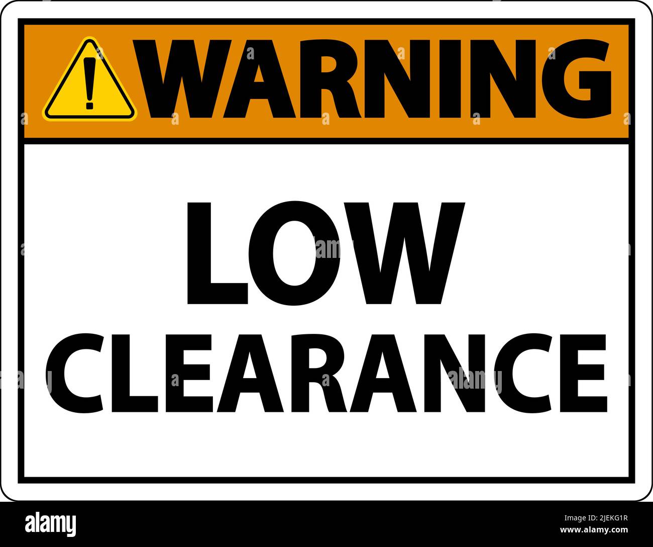 Warning Low Clearance Sign On White Background Stock Vector Image & Art ...