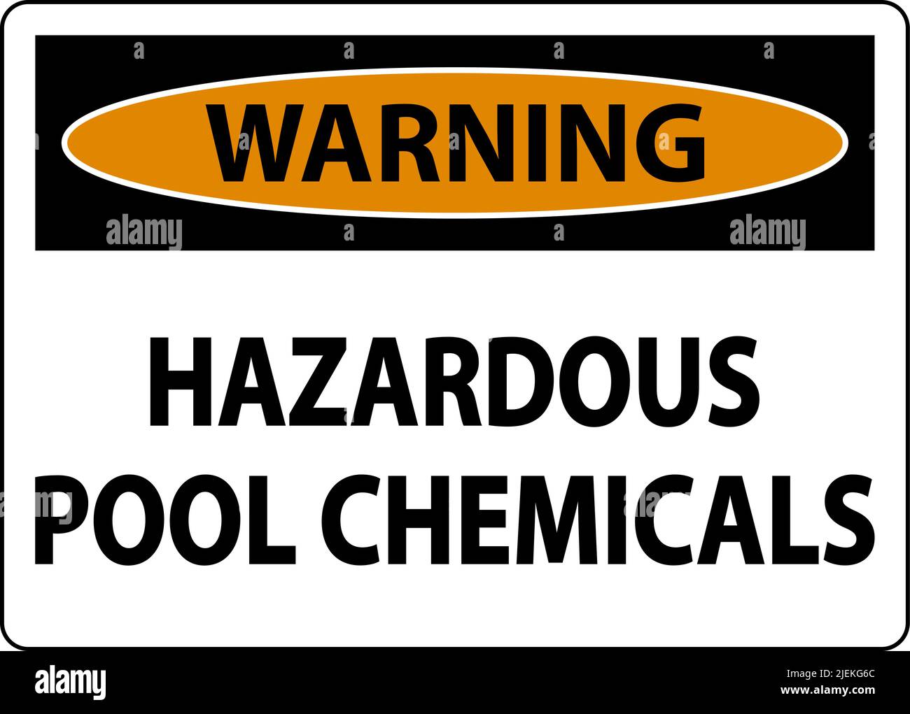Warning Hazardous Pool Chemicals On White Background Stock Vector Image ...