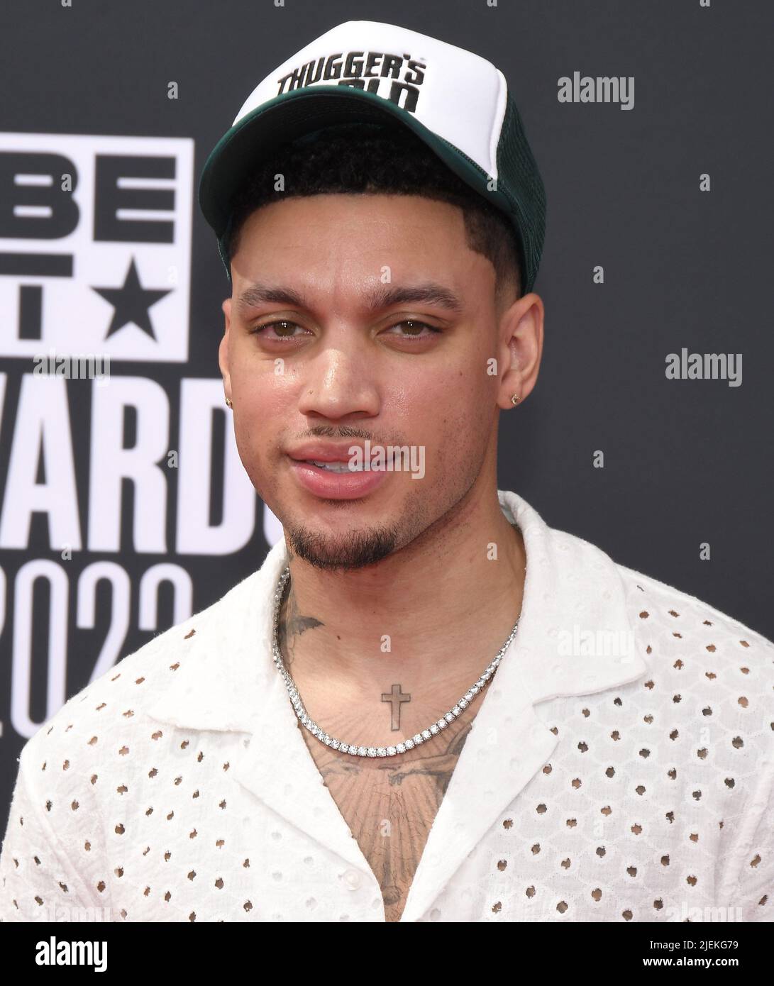 Zachary Larson arrives at the BET Awards 2022 held at the Microsoft ...