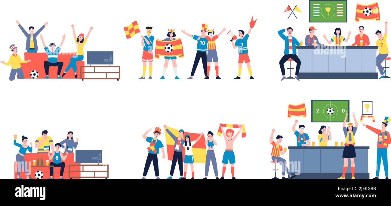 Crowd watching football match in tv Stock Vector Images - Alamy