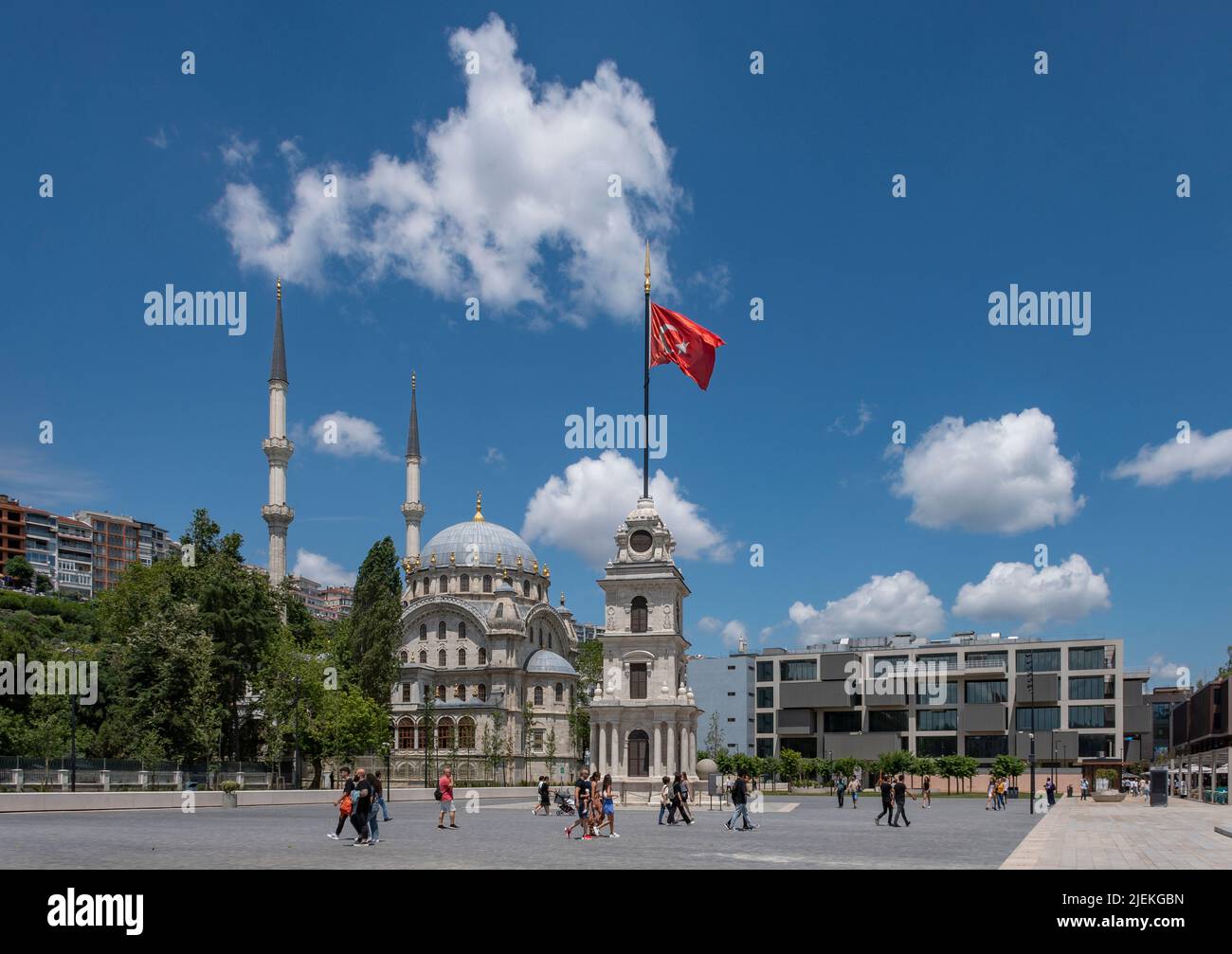 Nusretiye Mosque and Clock Tower in Beyoglu district of Istanbul ...