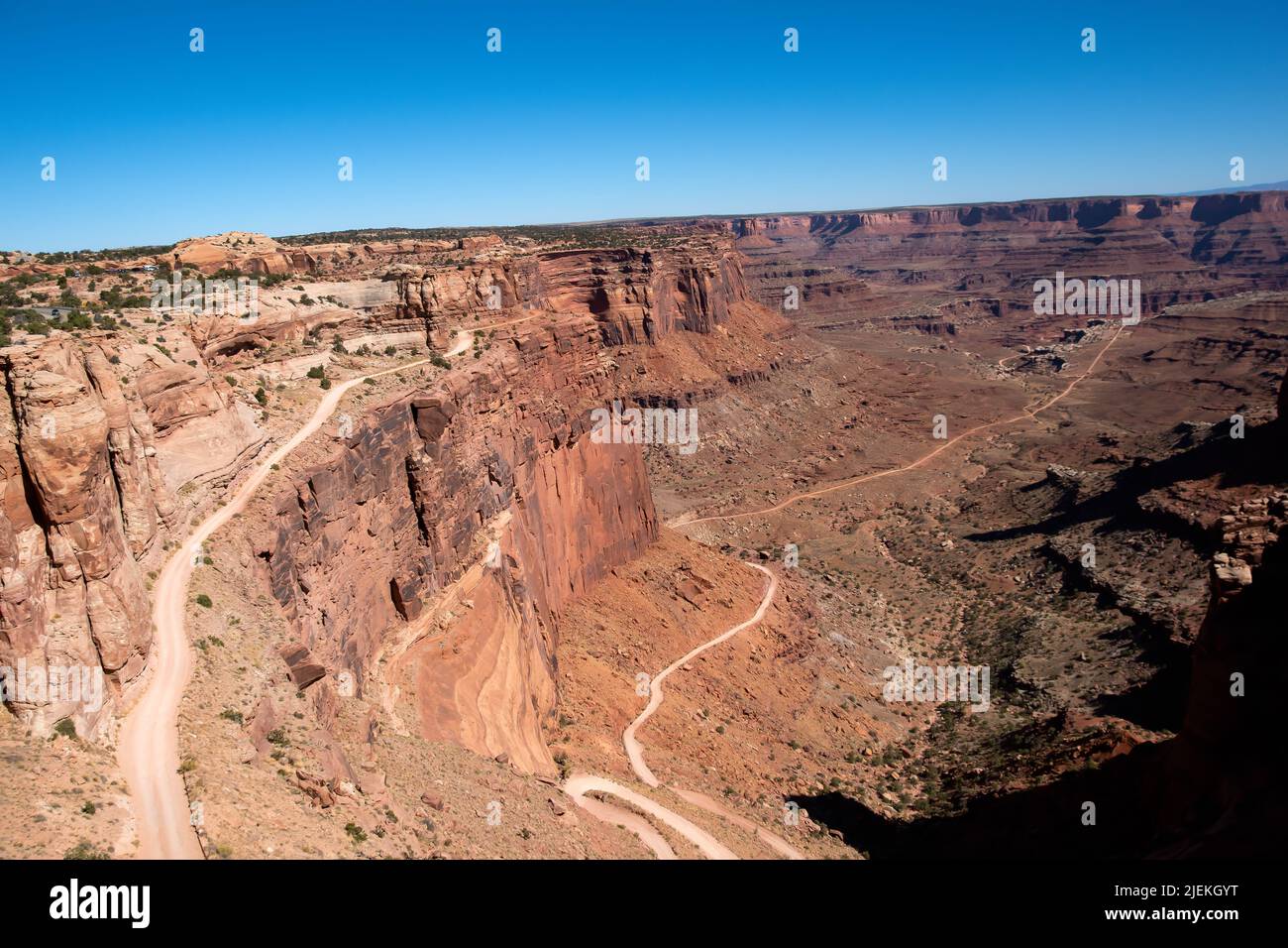 The winding Shaffer Trail in Canyonlands National Park Stock Photo - Alamy