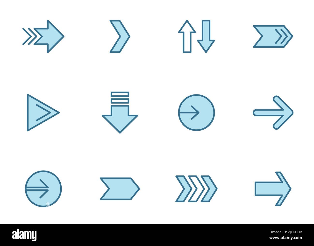 Arrows outline vector icons in two colors Stock Vector Image & Art - Alamy