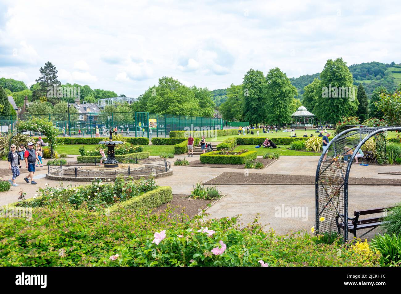 Lawns green spaces hall leys park riverside matlock town centre hi-res ...