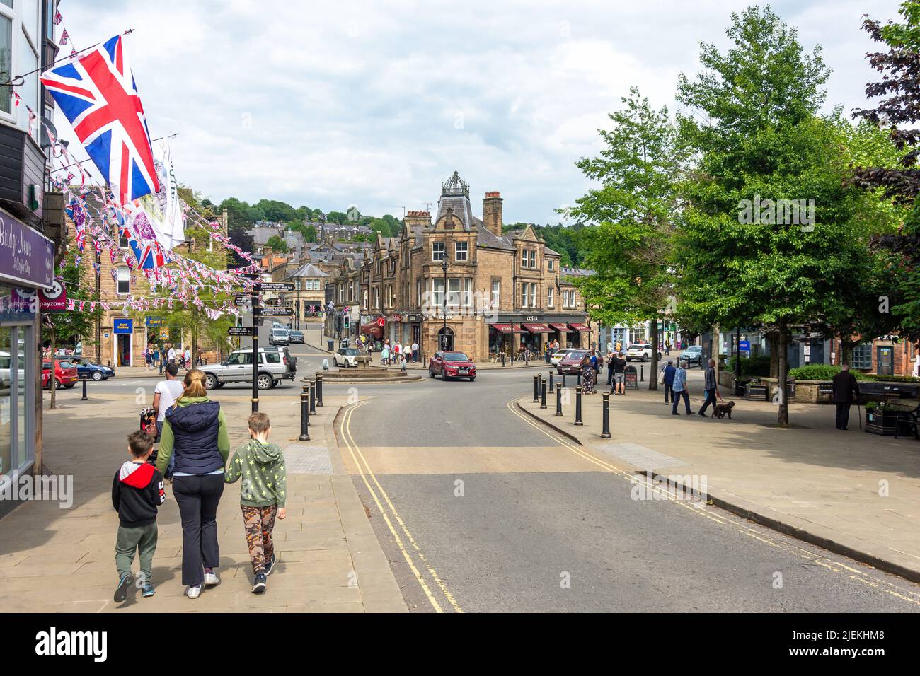 Crown Buildings from Matlock Bridge, Matlock, Derbyshire, England ...