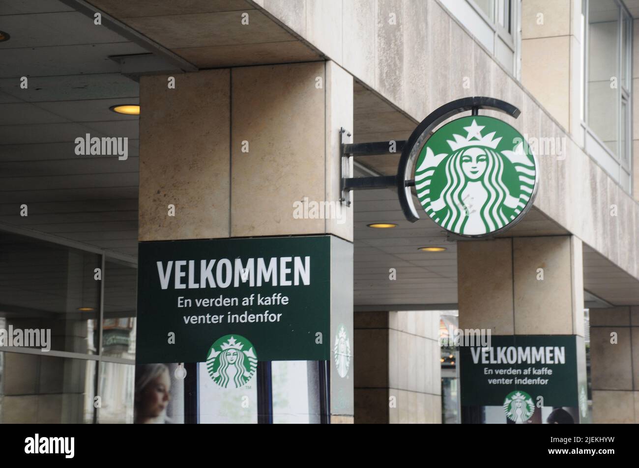 Copenhagen/Denmark/27 June 2022/.Seattle coffee chain Starbcuks coffee ...