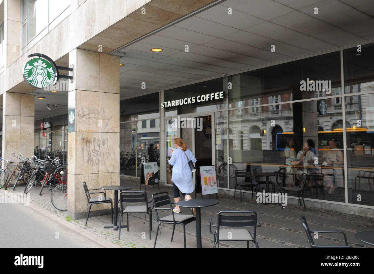 Copenhagen/Denmark/27 June 2022/.Seattle coffee chain Starbcuks coffee ...