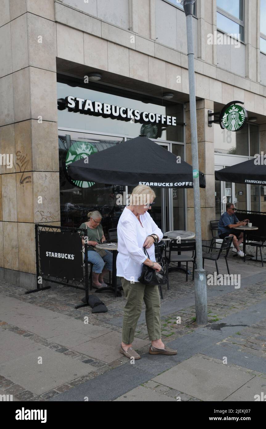 Copenhagen/Denmark/27 June 2022/.Seattle coffee chain Starbcuks coffee ...