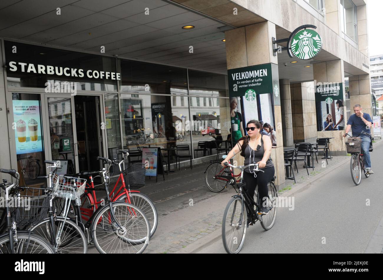 Copenhagen/Denmark/27 June 2022/.Seattle coffee chain Starbcuks coffee ...