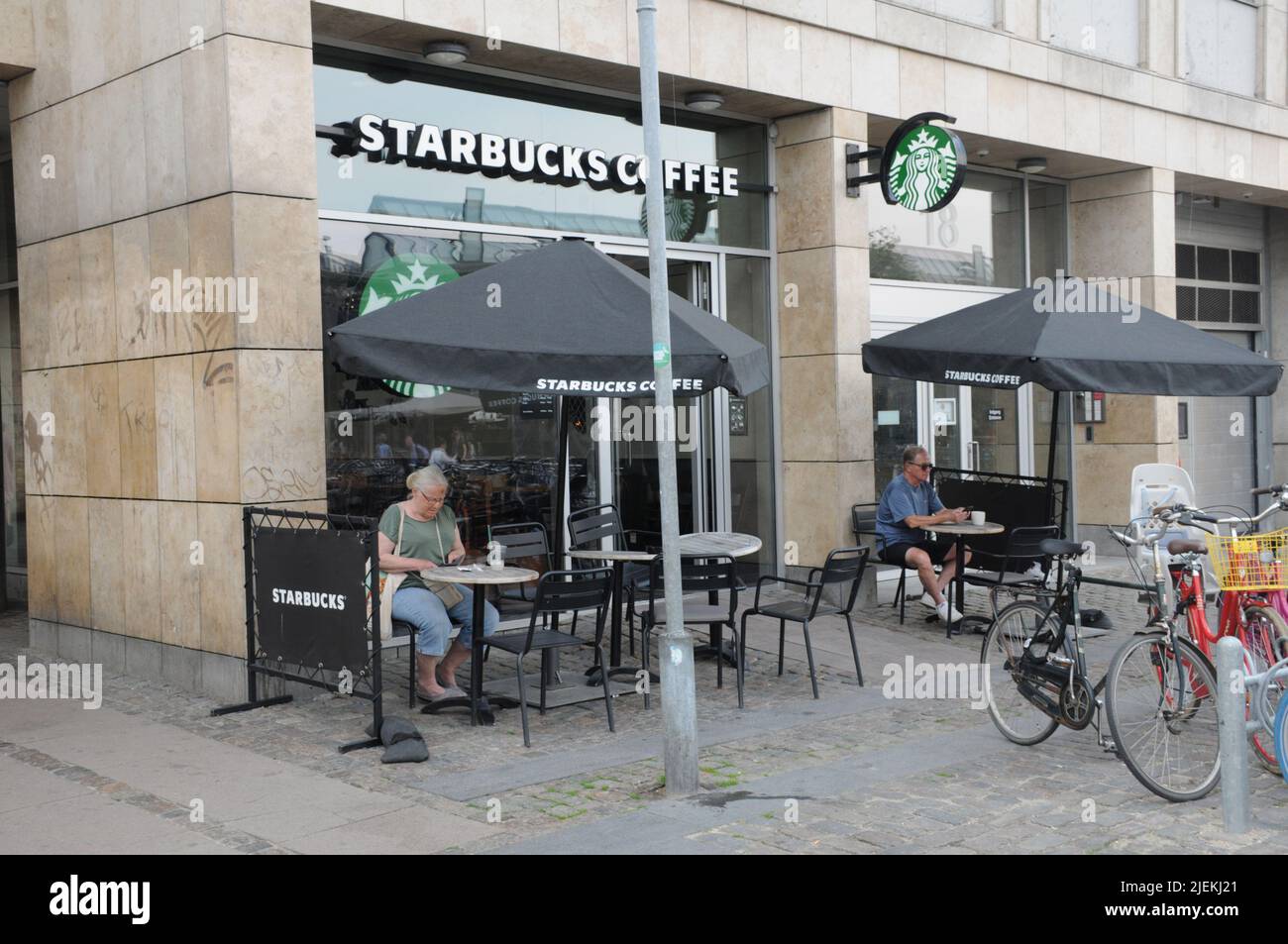 Copenhagen/Denmark/27 June 2022/.Seattle coffee chain Starbcuks coffee ...