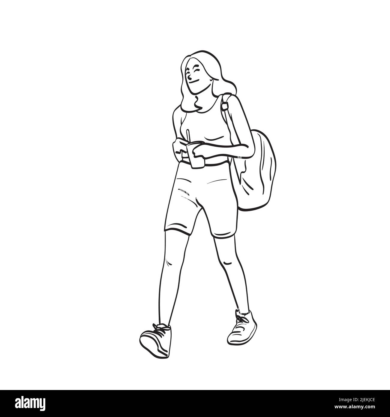 Full body smiling female Stock Vector Images - Alamy