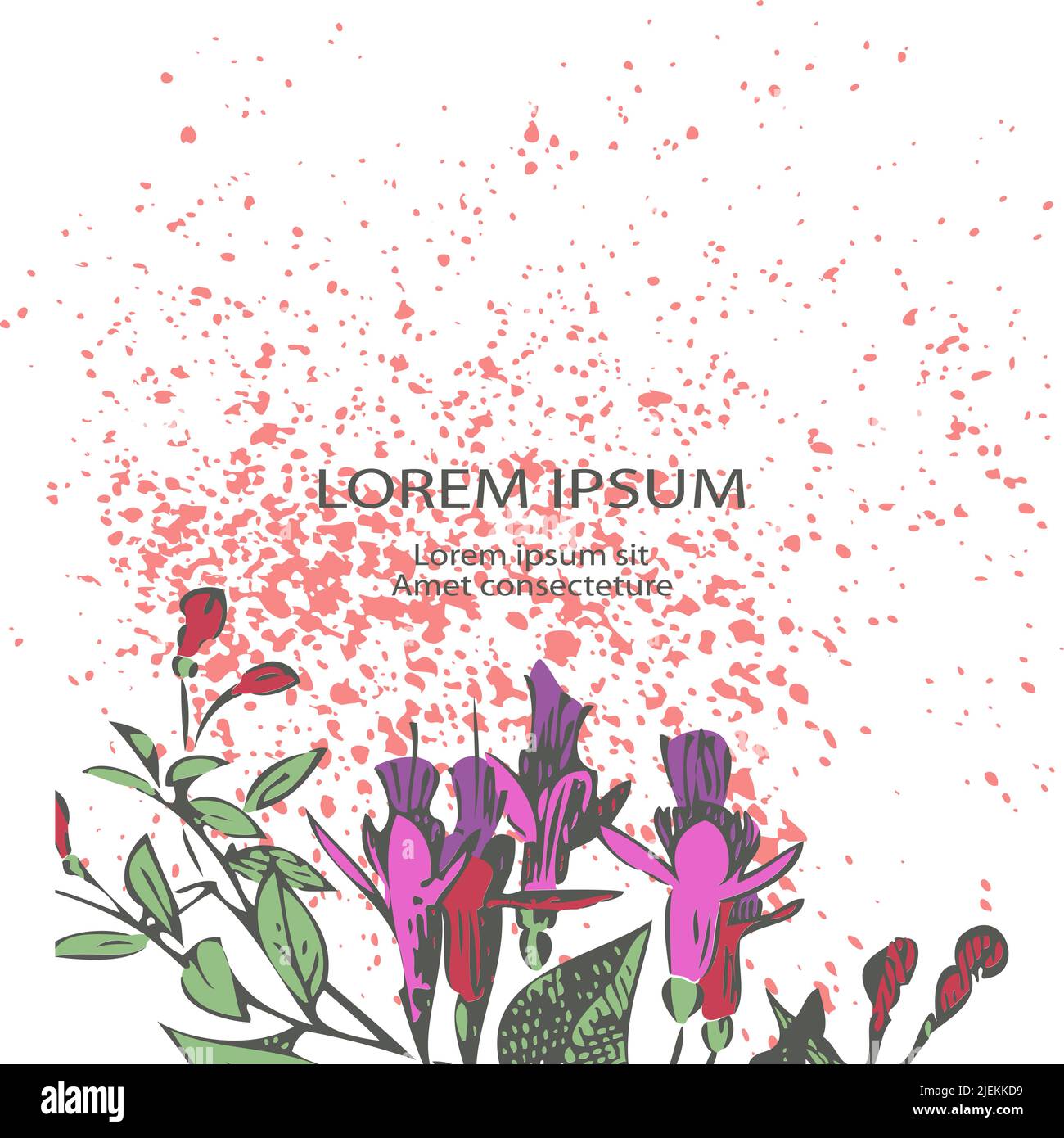 Attractively arranged border bunch of flowers on white bacground with ...