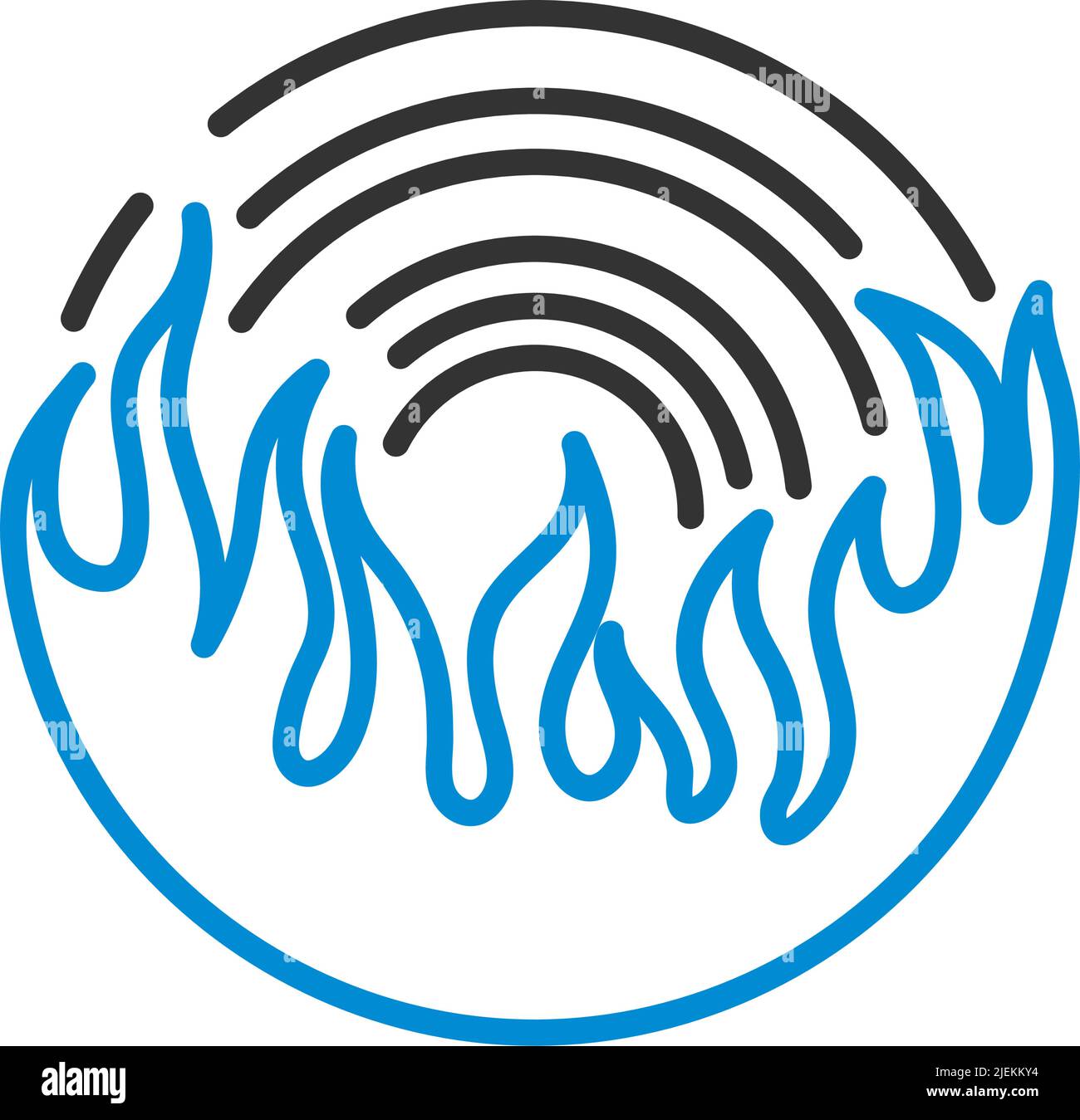 Flame Vinyl Icon. Editable Bold Outline With Color Fill Design. Vector ...