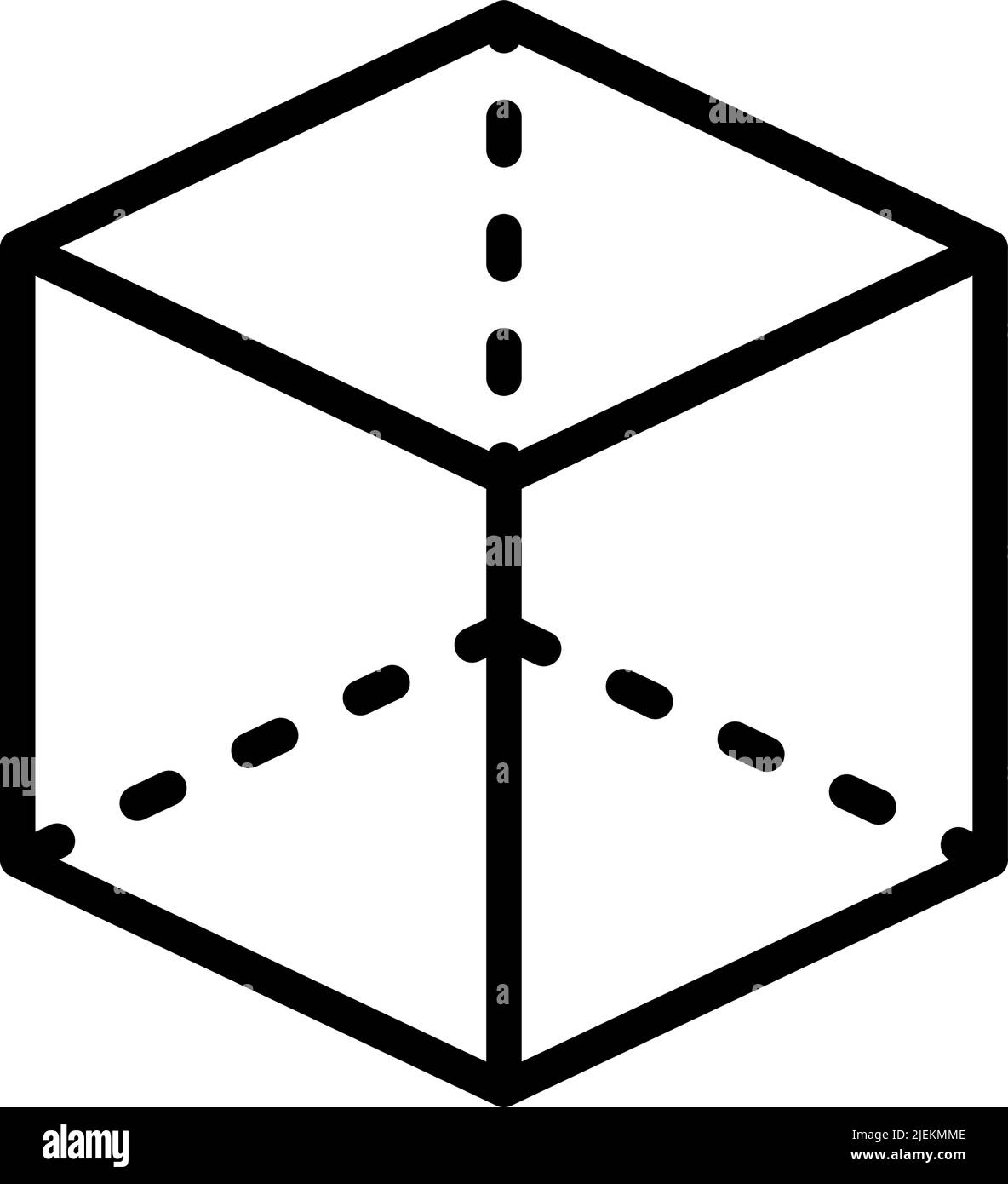 Cube With Projection Icon. Editable Bold Outline With Color Fill Design ...
