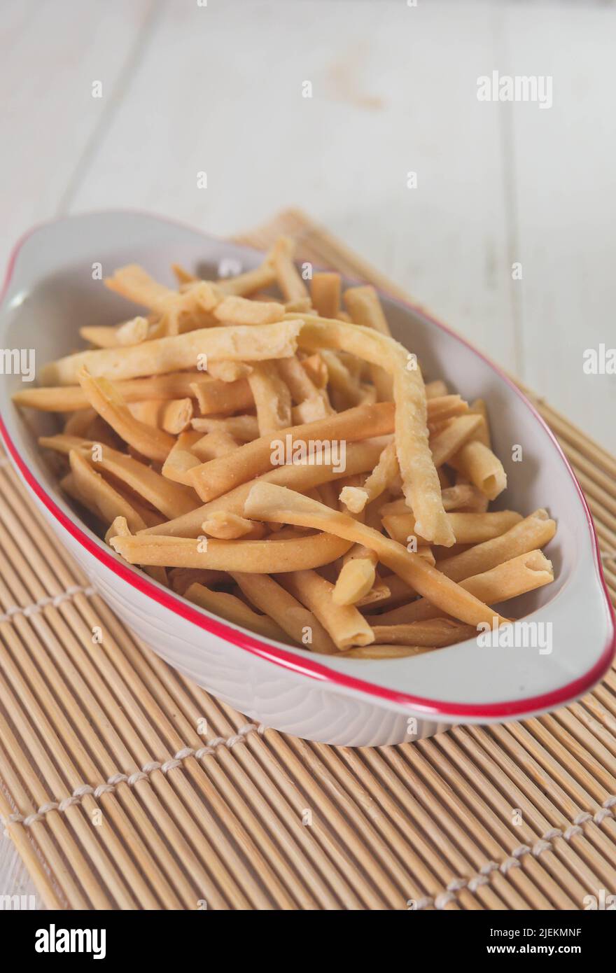 Stik keju or cheese stick crackers made from flour,cheese and egg ...