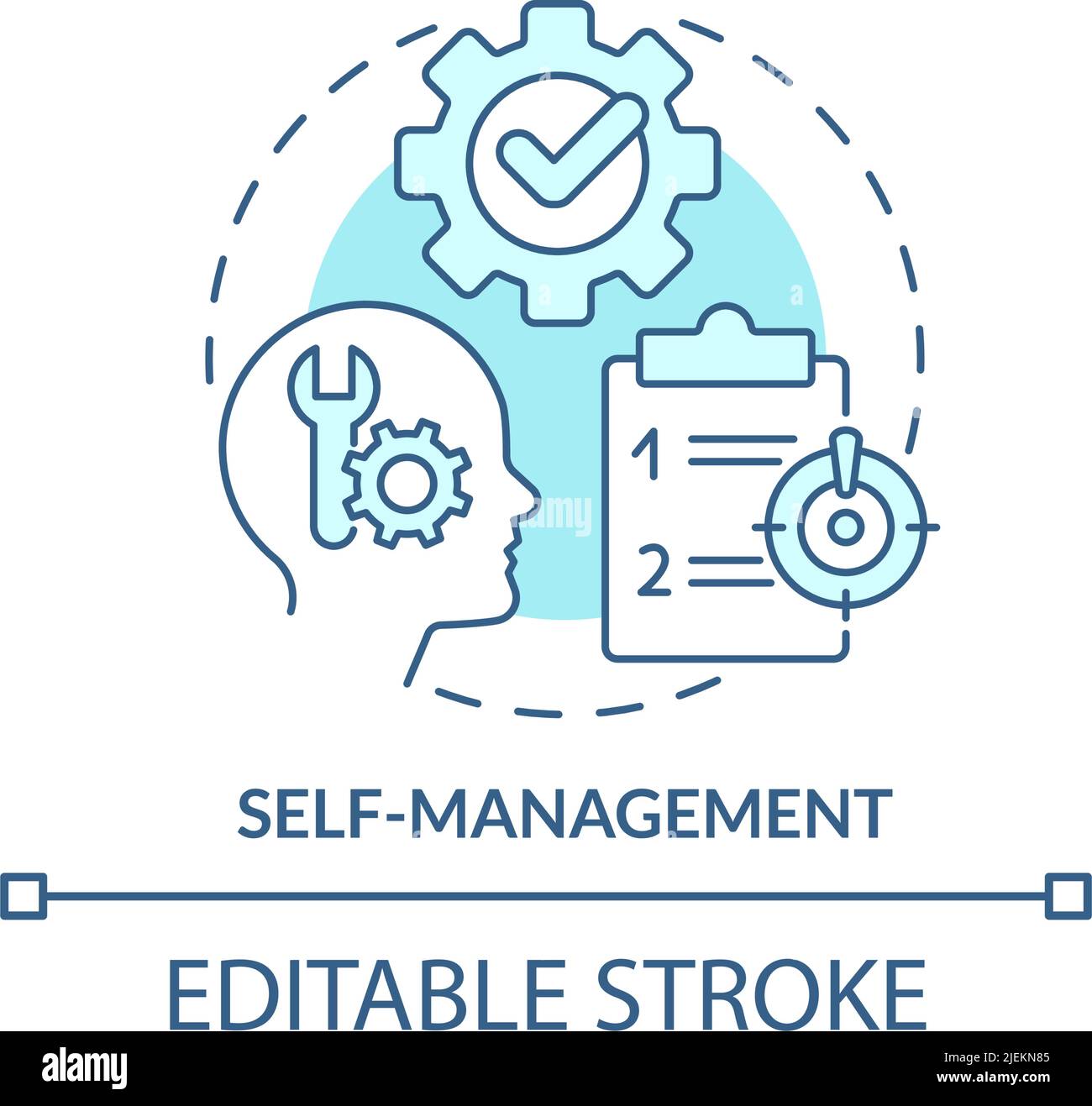 Self management turquoise concept icon Stock Vector Image & Art - Alamy