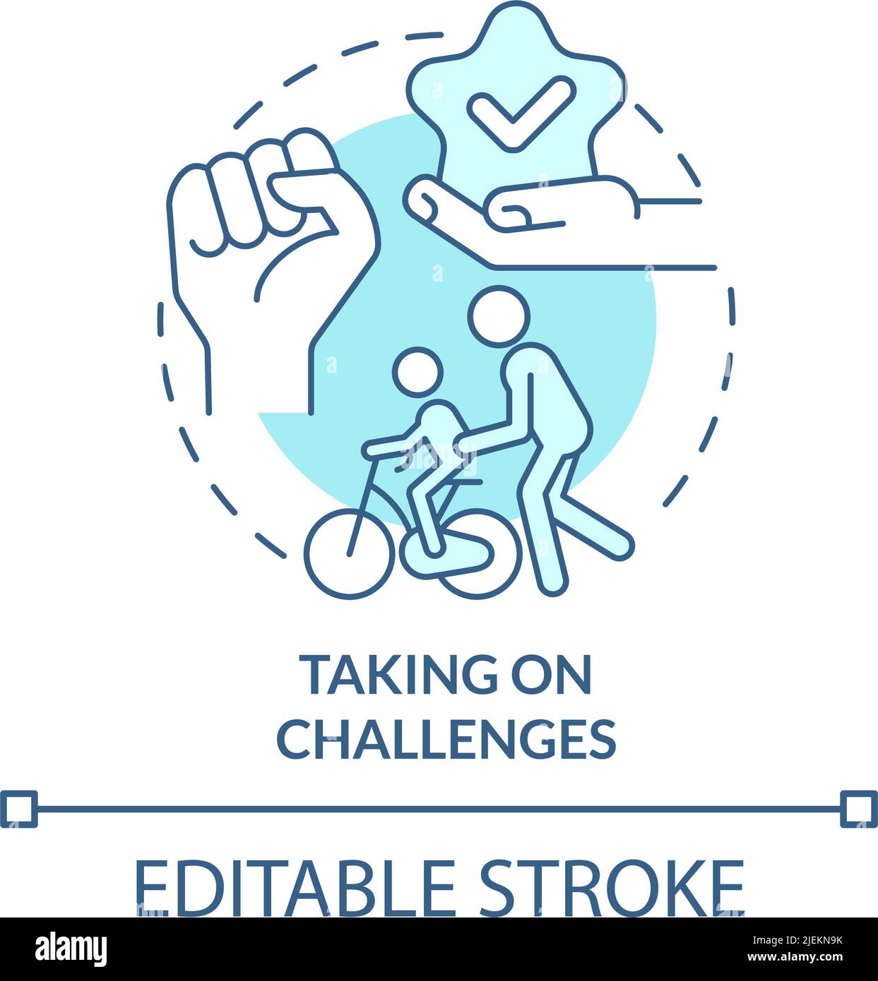Taking on challenges turquoise concept icon Stock Vector Image & Art ...