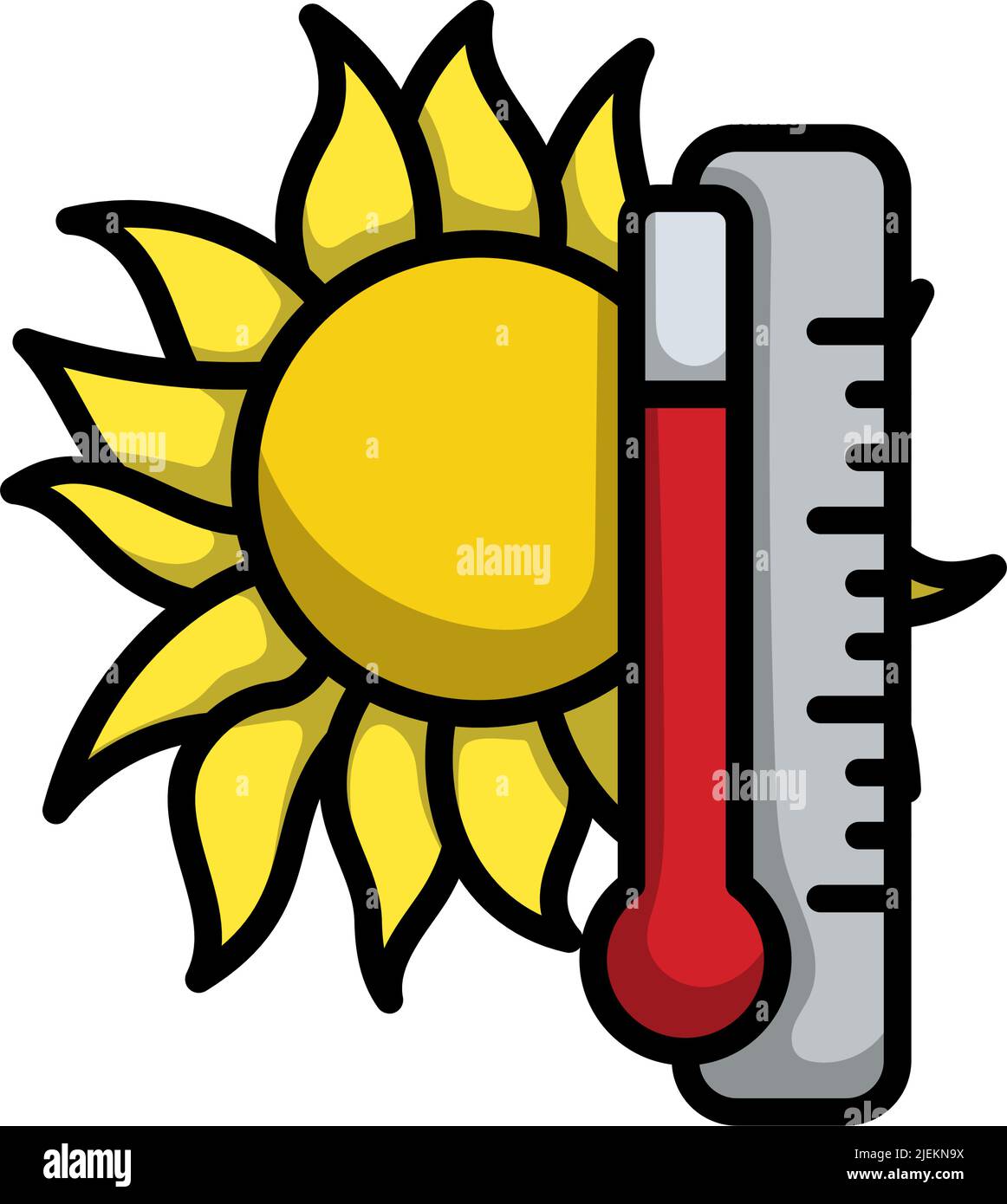 Summer Heat Icon. Editable Bold Outline With Color Fill Design. Vector ...