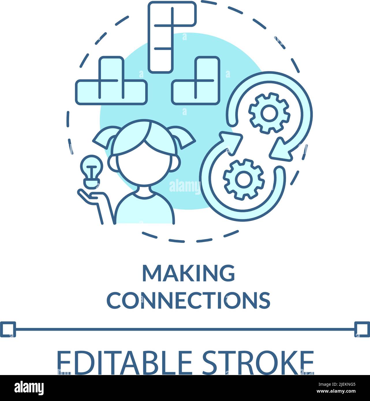 Making connections turquoise concept icon Stock Vector Image & Art - Alamy