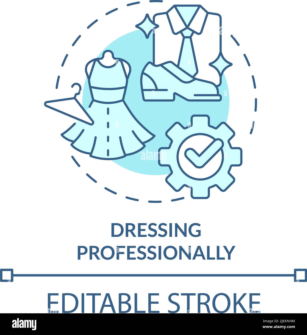 Dressing professionally turquoise concept icon Stock Vector Image & Art ...
