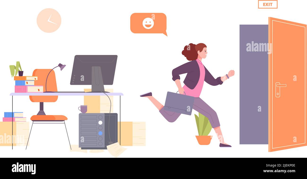 Working fast exit Stock Vector Images - Alamy