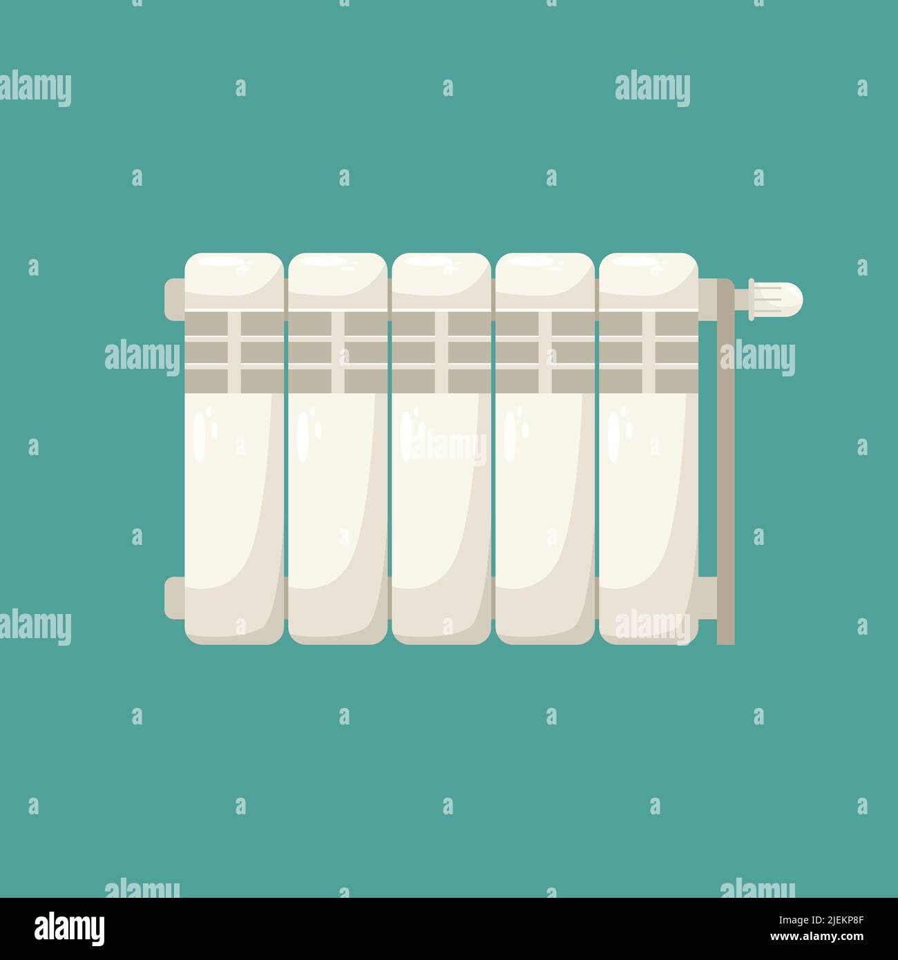 Vector illustration of the heating radiator. Central heating in the ...
